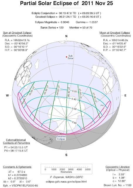 Earth and Space News: Fourth of Four 2011 Partial Solar Eclipses ...