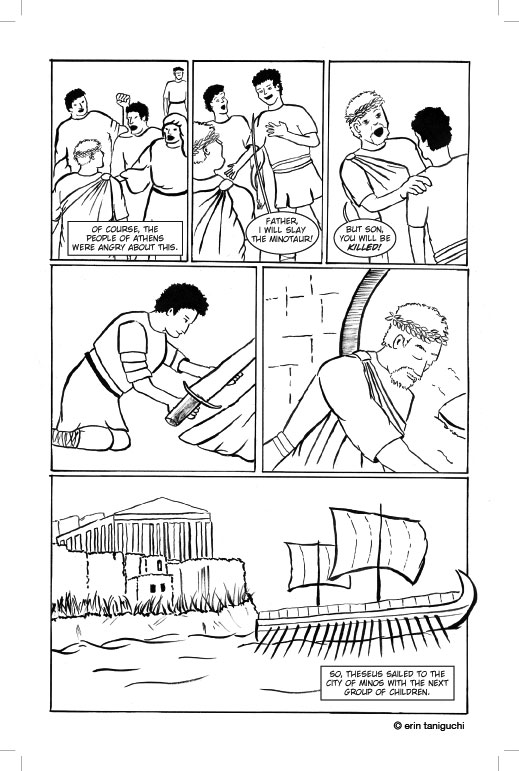 the blank page: Theseus and the Minotaur comic