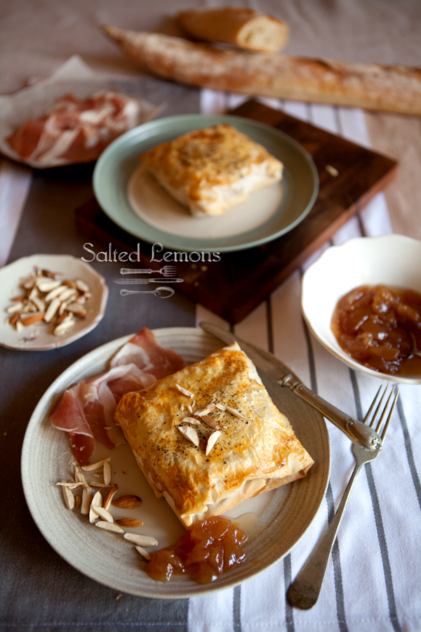 Camembert en croute with filo pastry