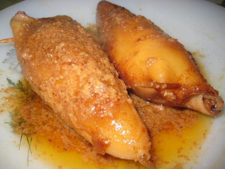 Plats i Taps: CALAMARS FARCITS DE GAMBES