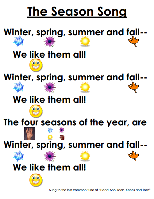 Daisies, Dots, and Kinder Spots: What are the seasons of the year?