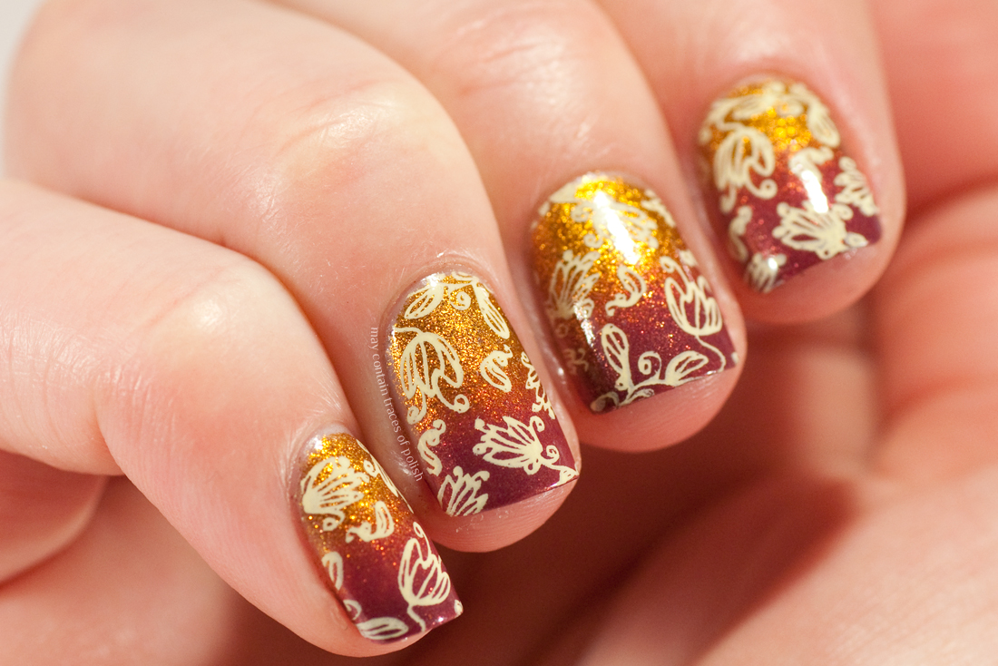 Whimsical Stamped Nails - May contain traces of polish