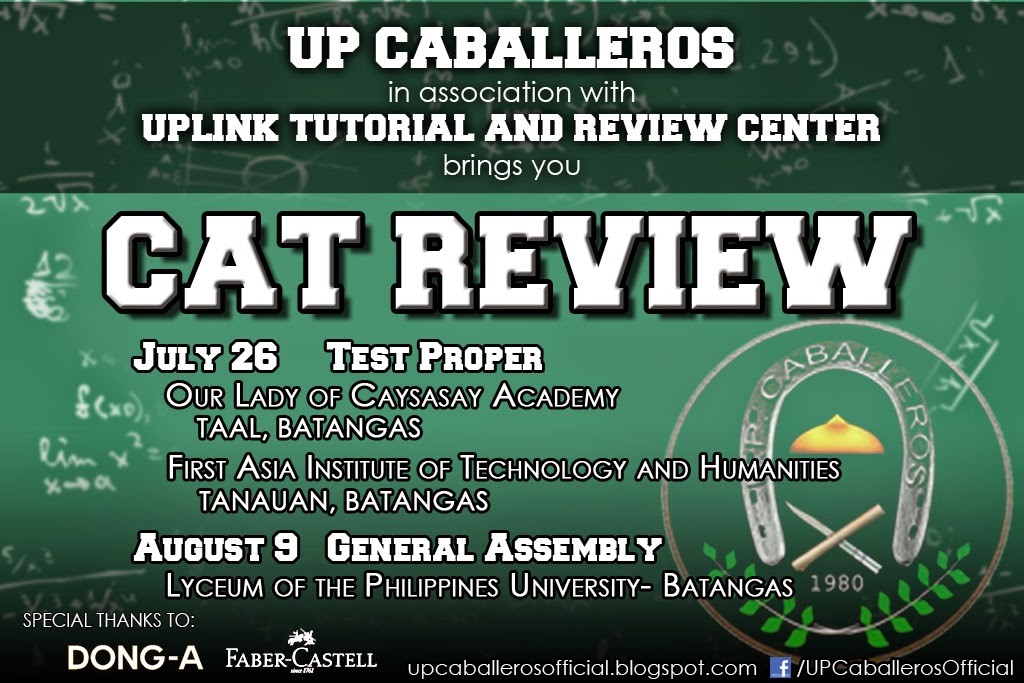 UP Caballeros: CAT Review this Saturday!