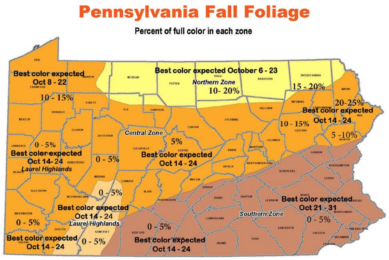 PA Environment Digest Blog: DCNR Issues 2nd Fall Foliage Report Showing ...