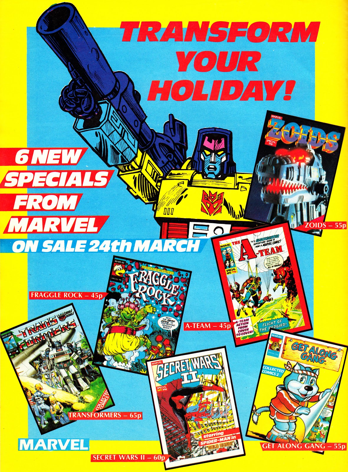 STARLOGGED - GEEK MEDIA AGAIN: 1986: MARVEL UK SPRING SPECIALS HOUSE AD