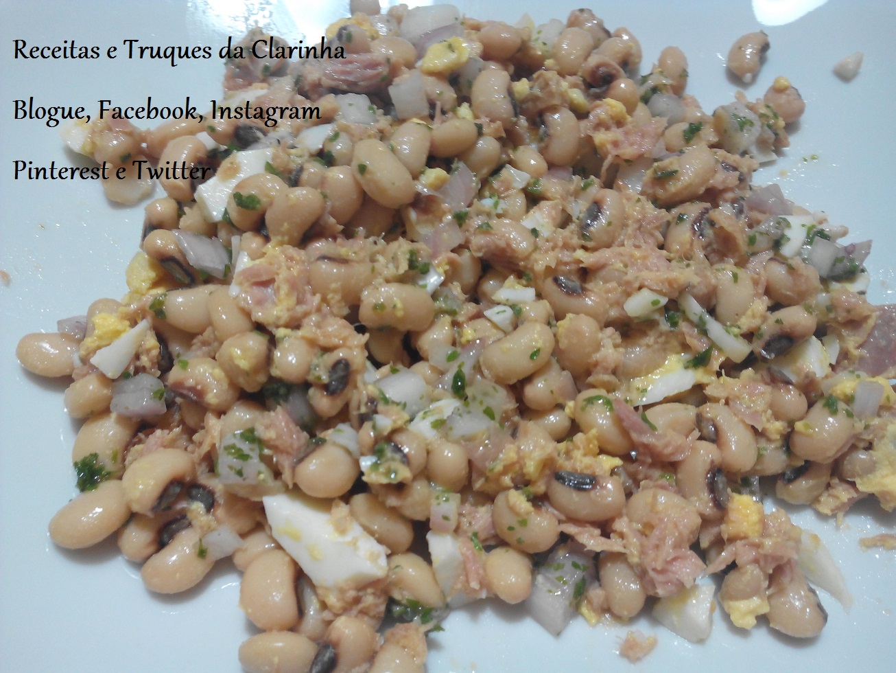 Receitas e Truques da Clarinha: Salada russa de feijão-frade com atum e ...