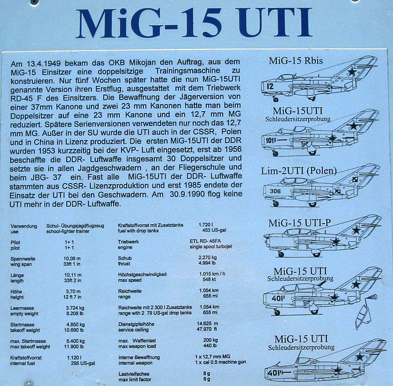 VialAvia: 001.) МиГ-15бис-УТИ Истребитель - Mikoyan - Gurevich MiG ...