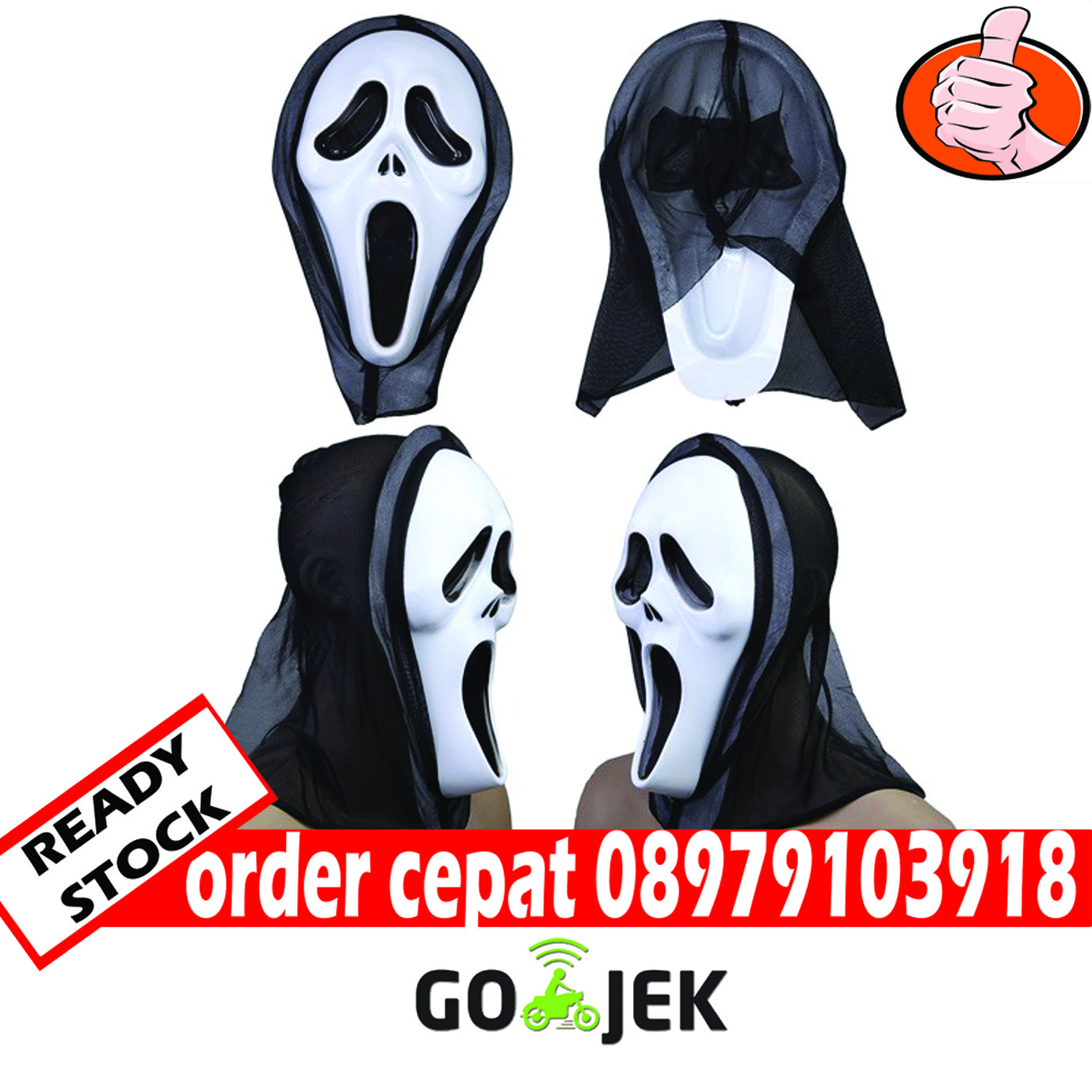 JUAL TOPENG SCREAM TOPENG URBEX TOPENG HANTU TOPENG HALLOWEEN MURAH JAKARTA