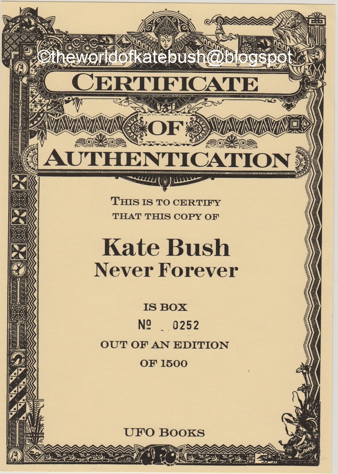 THE WORLD OF KATE BUSH: Never Forever - Box Set