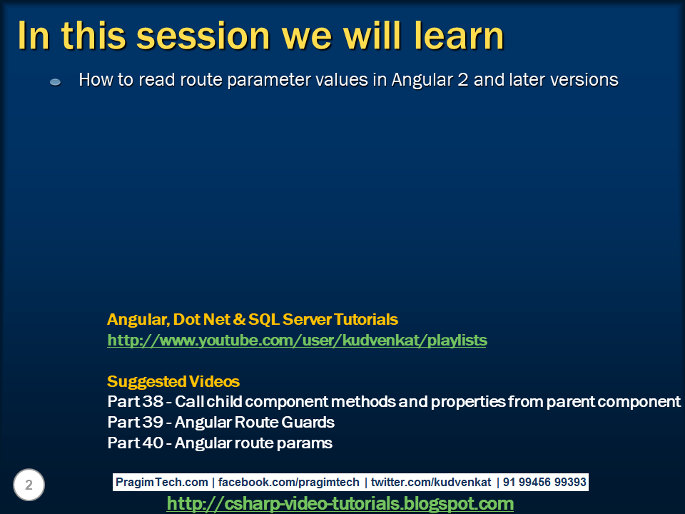 Sql server, .net and c# video tutorial: Angular read route parameters ... Sql server, .net and c# video tutorial: Angular read route parameters ...