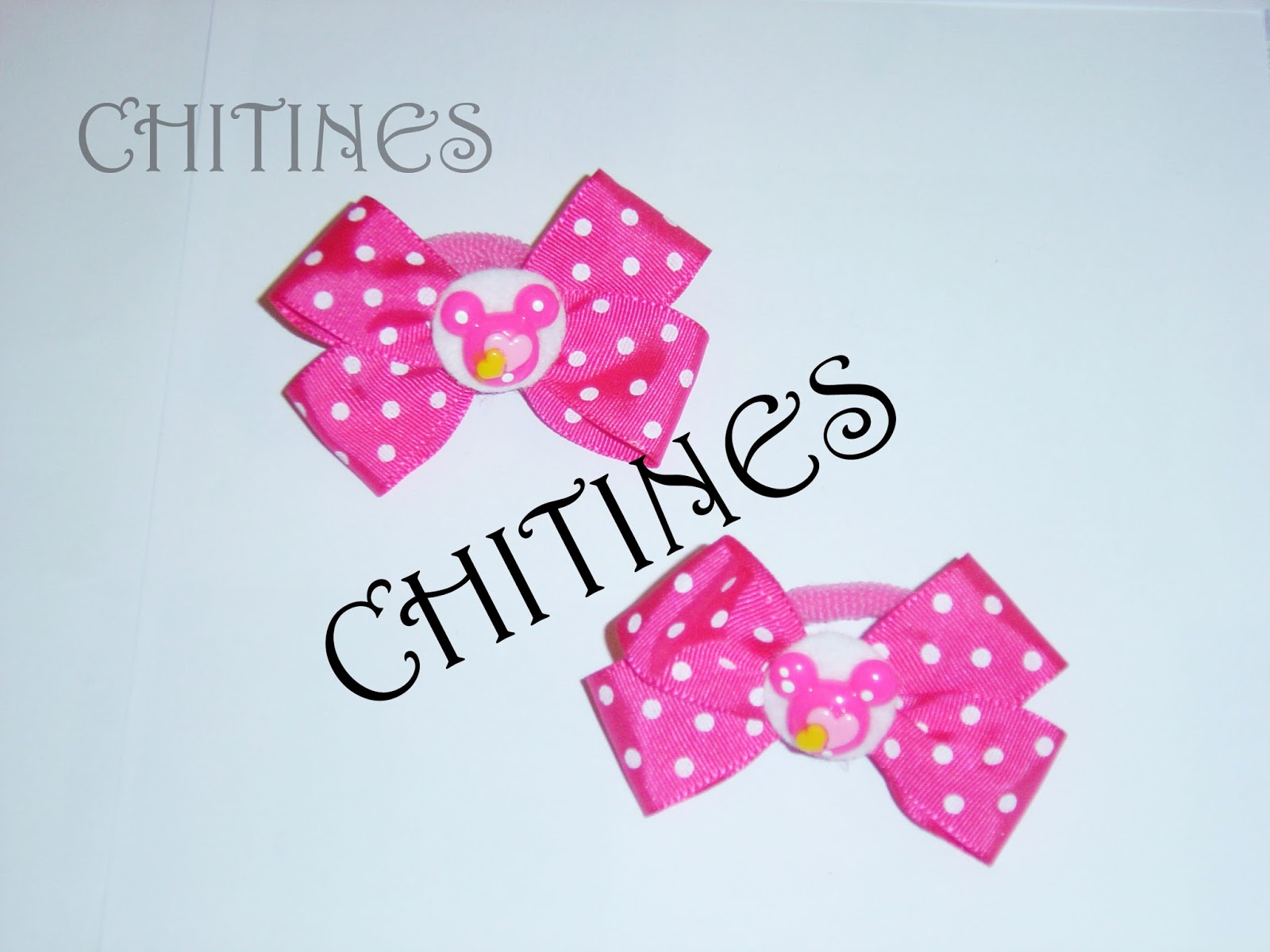 CHITINES FIELTRO Y OTRAS MANUALIDADES: LAZOS COLECCIÓN MINNIE MOUSE PINK