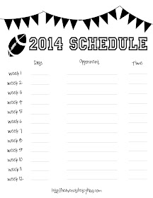 Football Schedule Printable | Heavens to Betsy