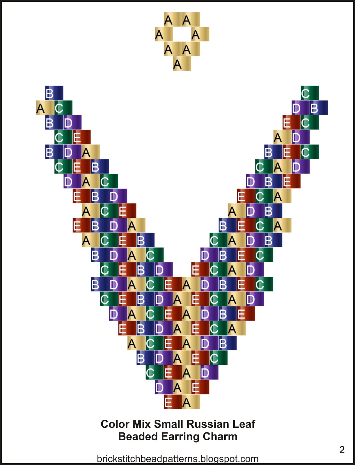 Brick Stitch Bead Patterns Journal: Free Color Mix Small Russian Leaf ...