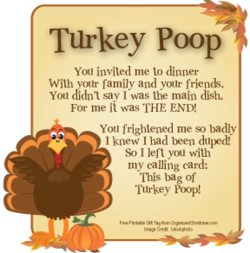 STACKED STONE FARM: TURKEY POOP! Gift bags for your Thanksgiving table ...