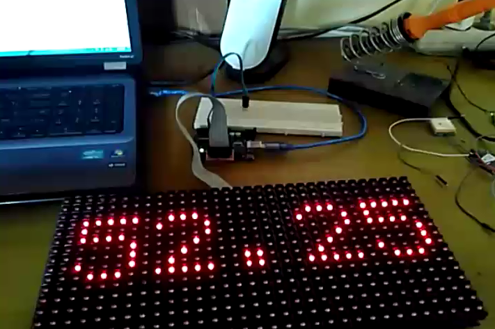 Digital Thermometer with LED Matrix P10 Module