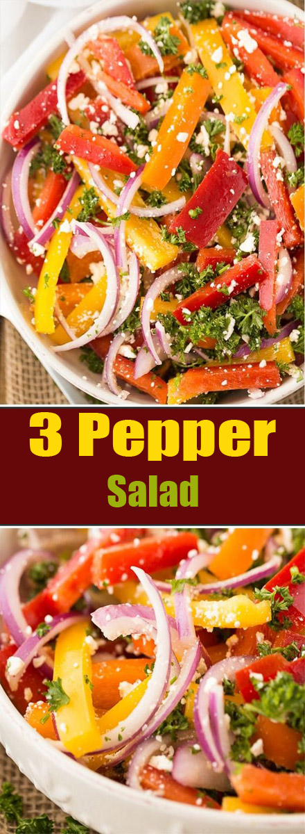 THREE PEPPER SALAD RECIPE | Awesome Foods