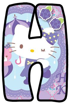 Abc de Hello Kitty con Sombrilla. - Oh my Alfabetos!