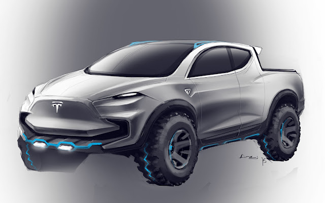 AK Design : Tesla Truck Sketch