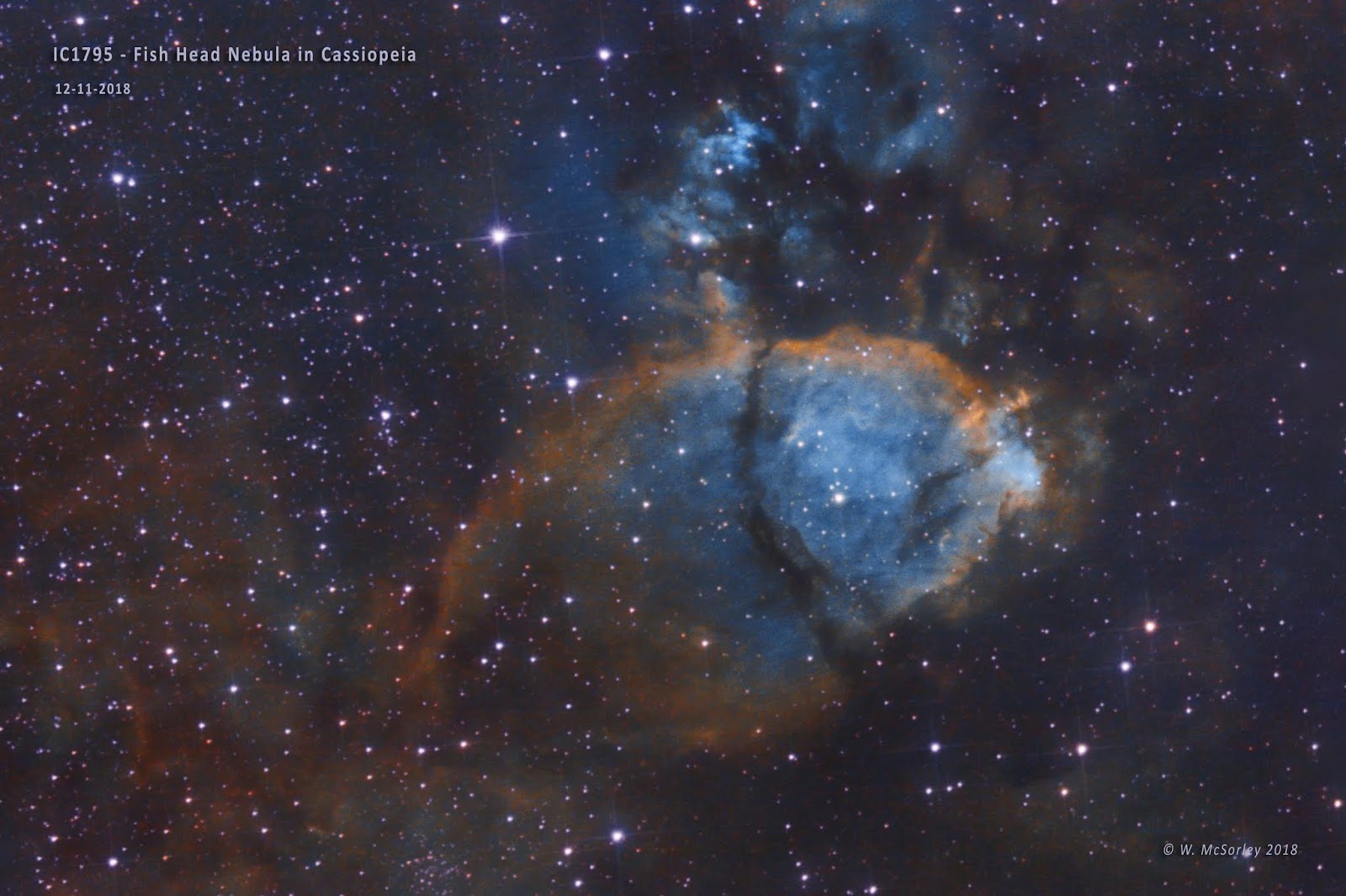 West Yorkshire AS Picture Gallery: IC1795 - Fish Head Nebula in Cassiopeia