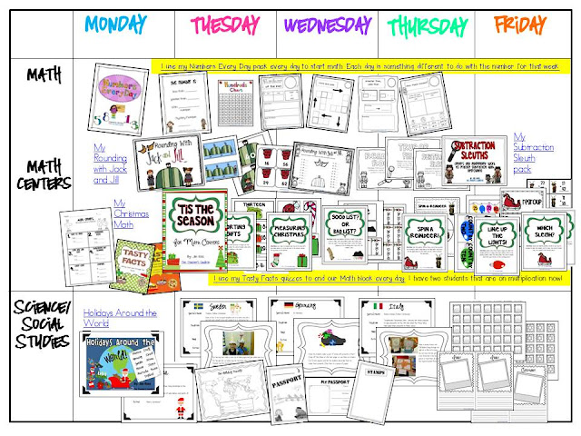 Christmas Visual Plans - week 1 and some freebies! - Teacher by the Beach