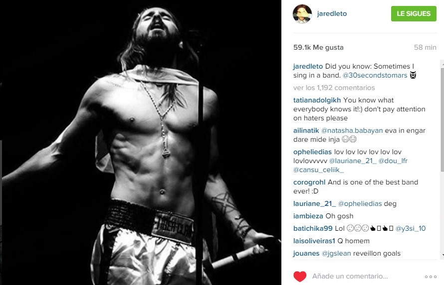 Jared Leto Latin American Fans: Instagram Jared Leto 301215