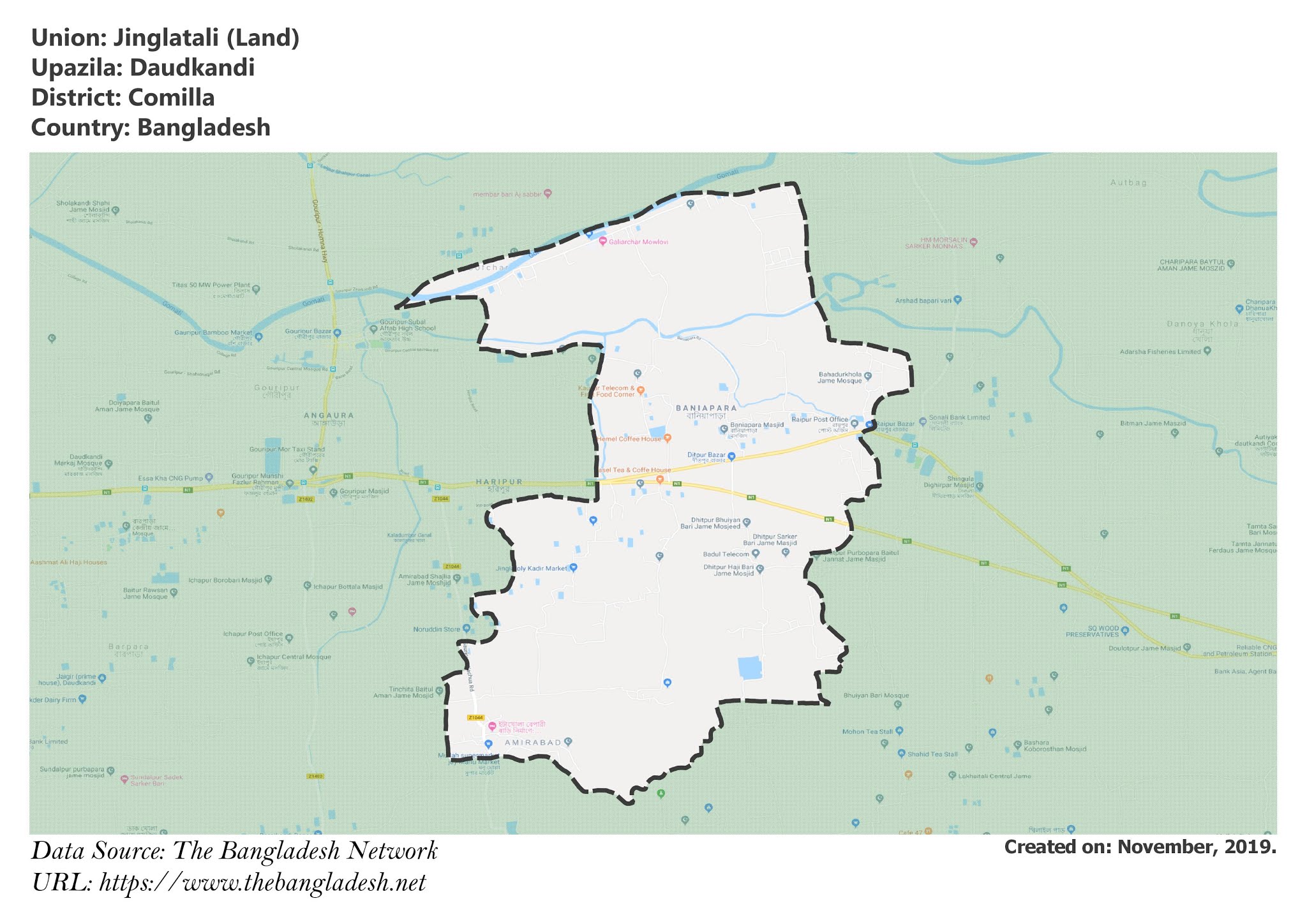 Jinglatali Union, Comilla