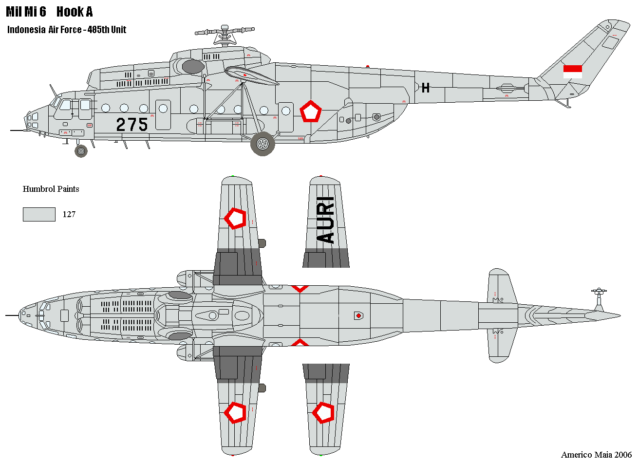 AIRPLANE SCALE MODELKIT: MIL Mi-6 Hook