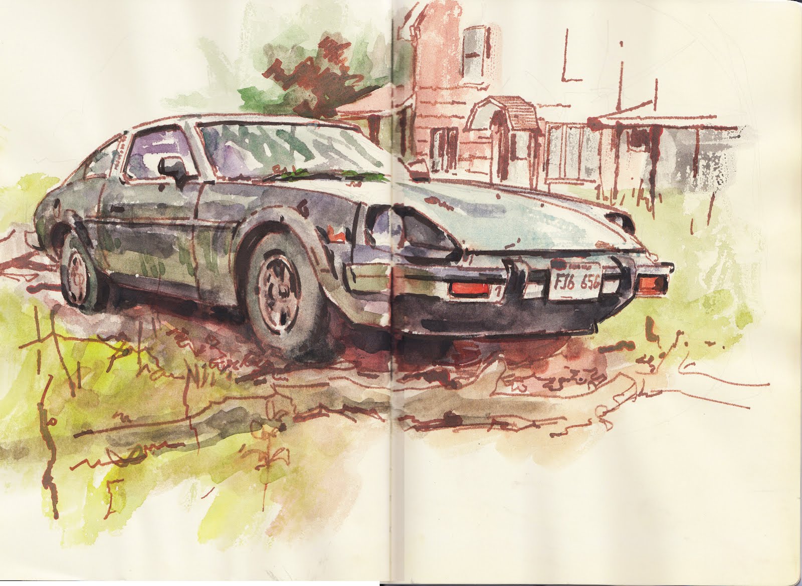 SKETCH OF THE DAY: Abandoned Car