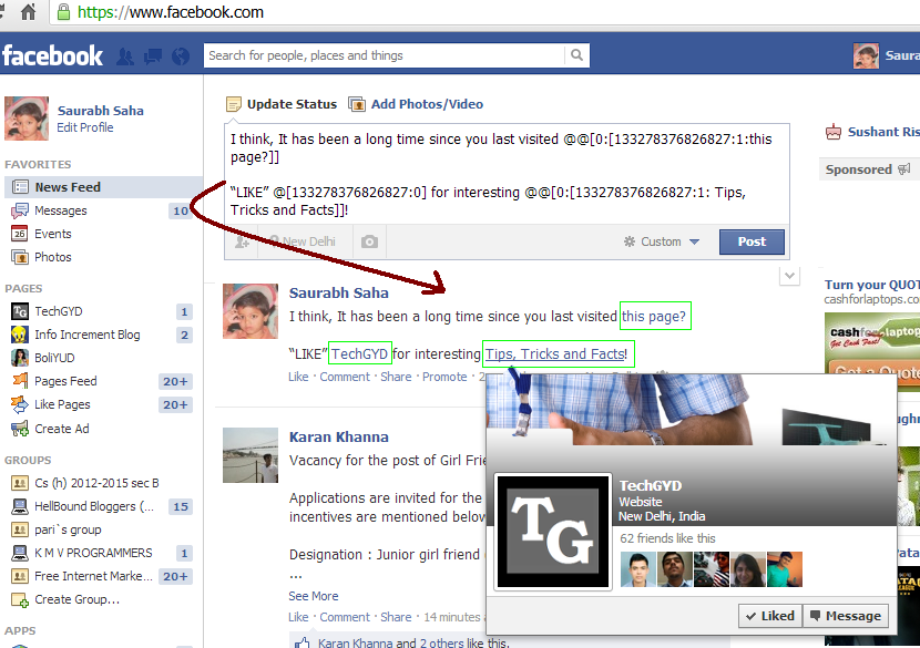 Facebook Tricks ~ OnlineHelp