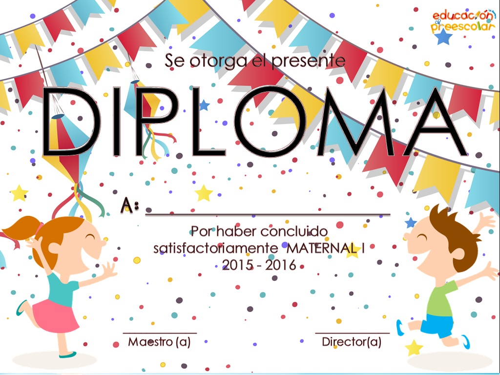 10 diplomas para maternal 1 y 2