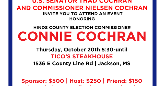 Jackson Jambalaya: Connie Cochran fund-raiser tomorrow night.