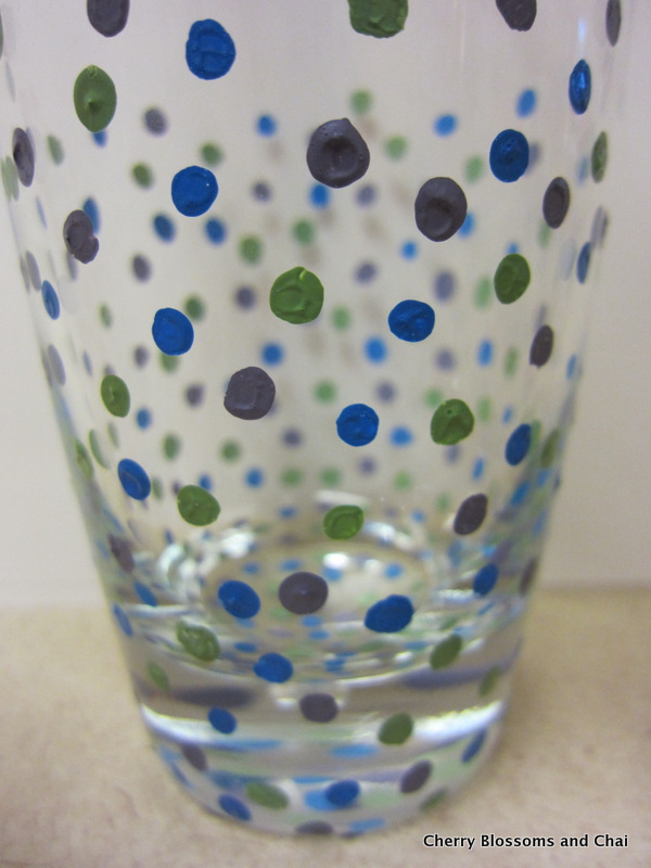 Cherry Blossoms and Chai: DIY Anthropologie Inspired Hand Dotted Glassware