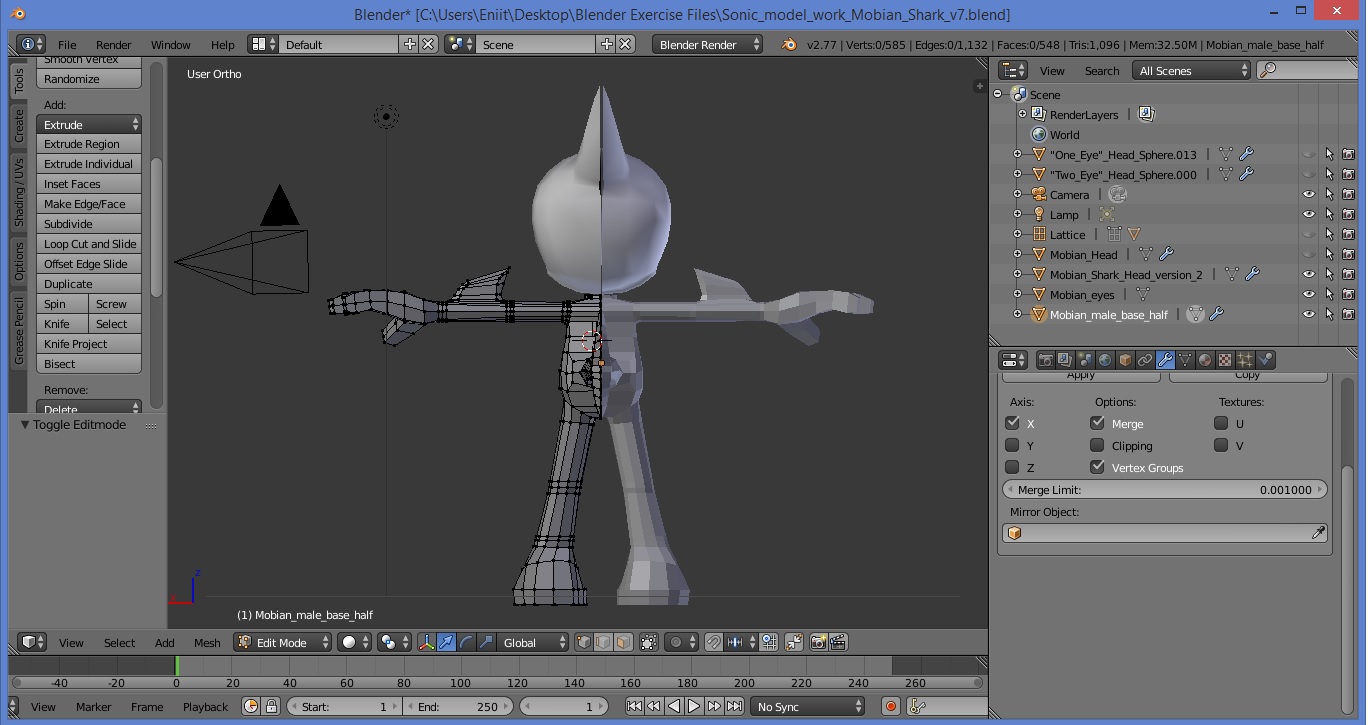 Eniitan Odutola: More screenshots of the Mobian Shark 3D model