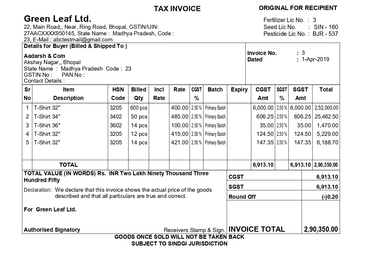 All Tally Invoice Format Sample's, Call Us (Whats App No.): 9407808553 ...