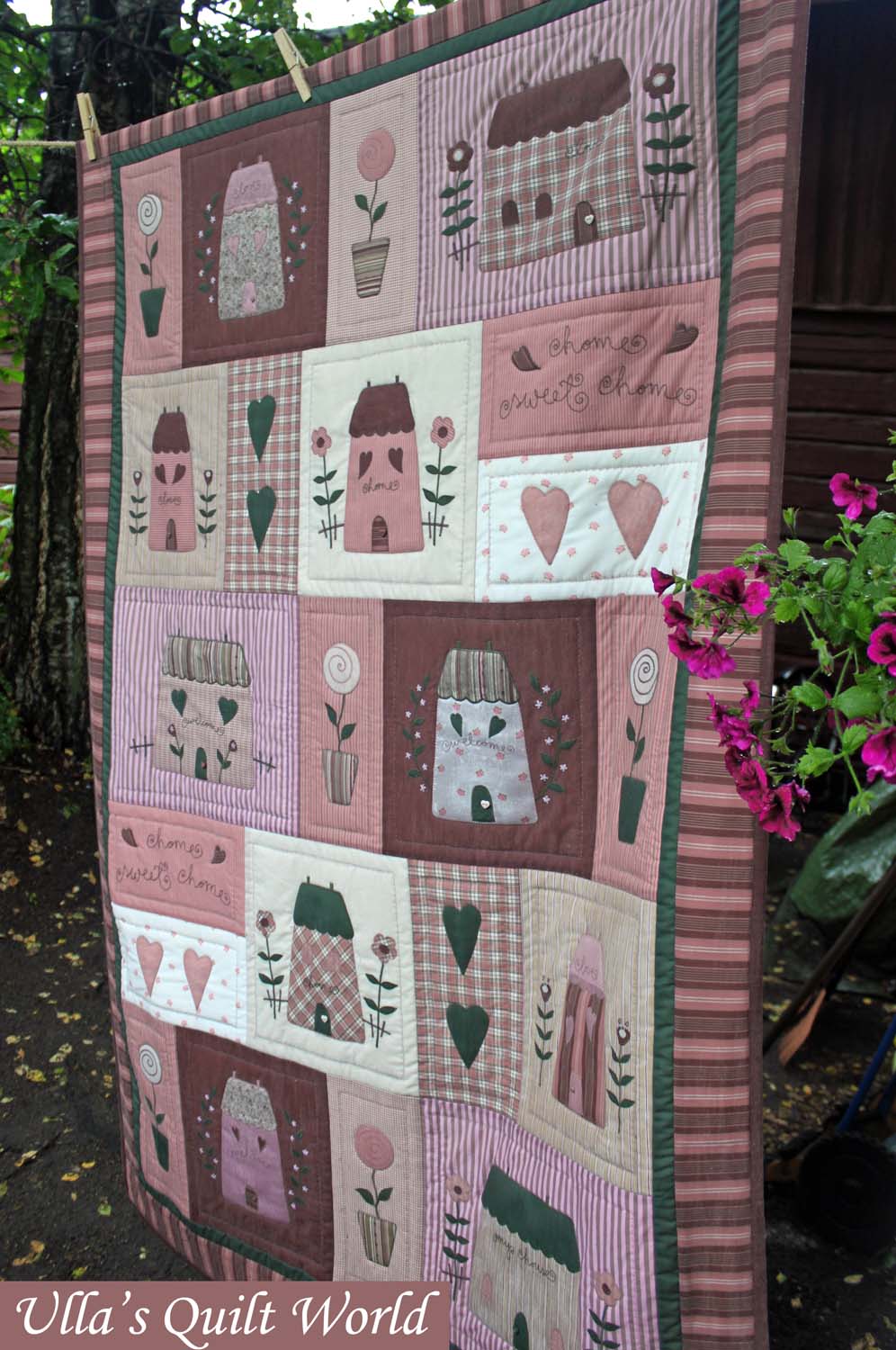 Ulla's Quilt World: Quilted Tilda blanket, Houses