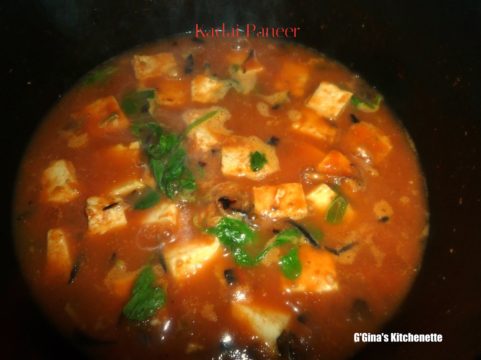 G'Gina's Kitchenette: Kadai Paneer - Cottage Cheese in a spiced gravy