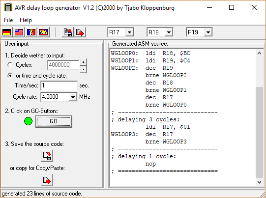 How to calculate loop delay in AVR?