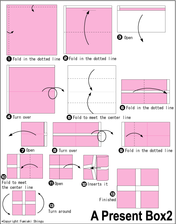 Present Box 2 Easy Origami Instructions For Kids