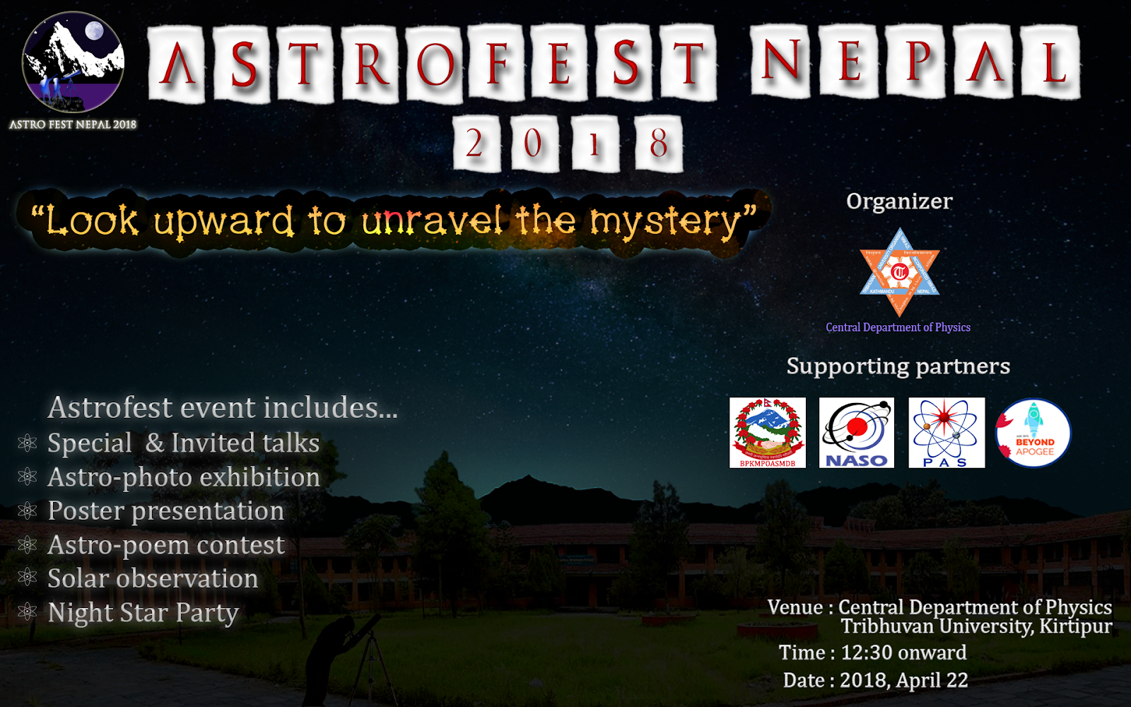 Nepal Astronomical Society (NASO): Astrofest Nepal 2018: Look upward to ...