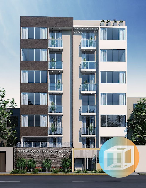 Vistas 3D Fachada de edificio en San Miguel Lima Perú ~ Vistas 3D Lima Perú - Video 3D recorrido ...
