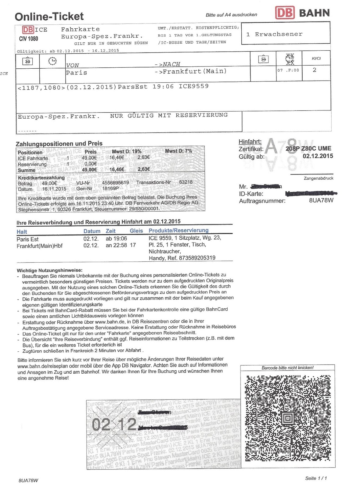 ~Travel Around The World~: Germany Online-Ticket English Translation