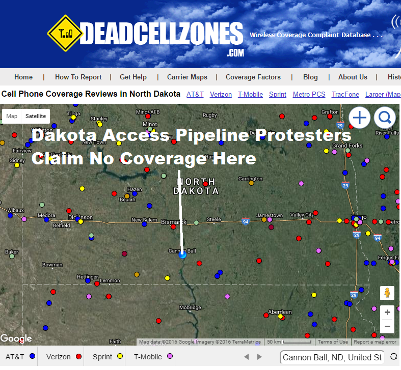 N.D. Access Pipeline Protesters Claim "Cell Networks Are Jammed"