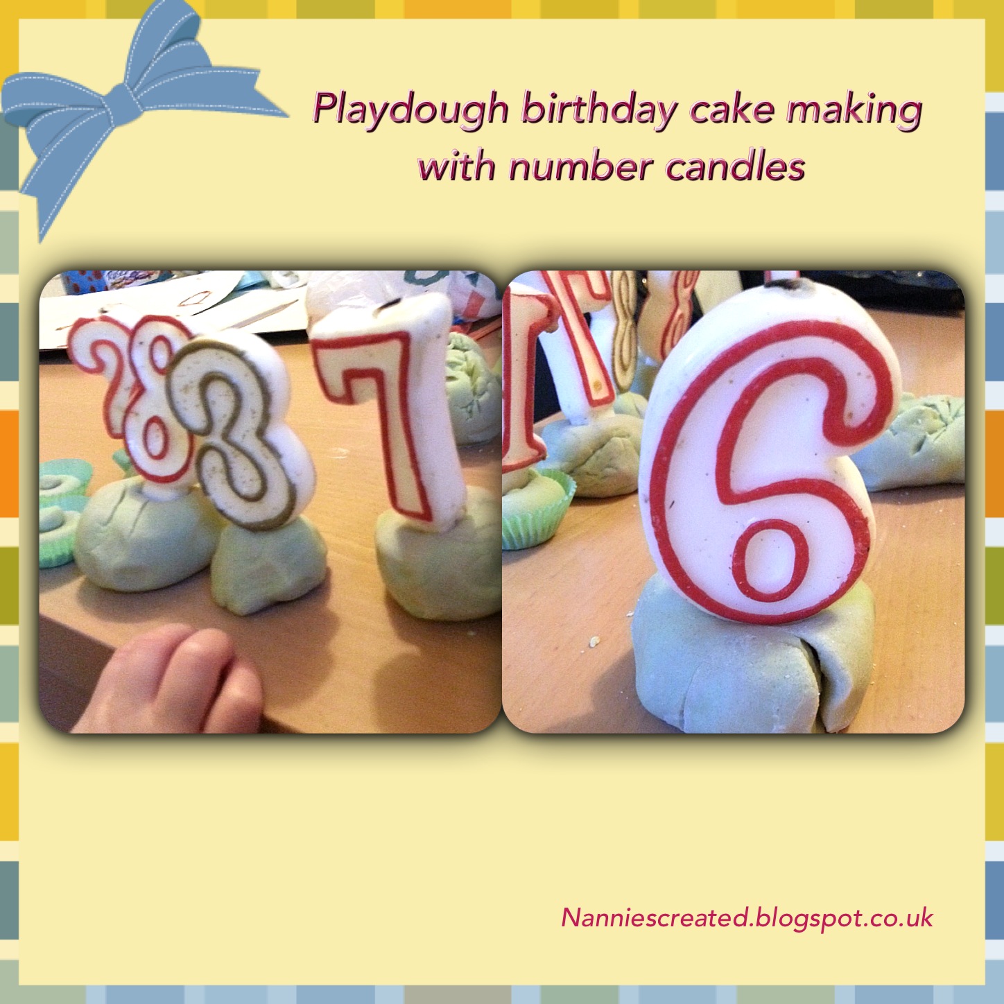 Nannies Created: Playdough birthday cakes with number candles