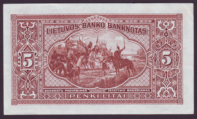 Lithuania Currency Litas 5 Litai banknote 1929 Commemorative issue ...
