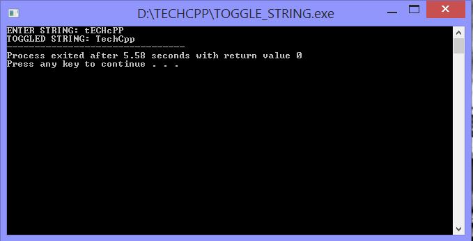 C Program To Toggle Case Of String Devcppgcc Techcpp