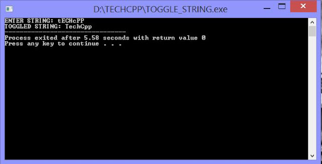 C Program To Toggle Case Of String Devcppgcc Techcpp