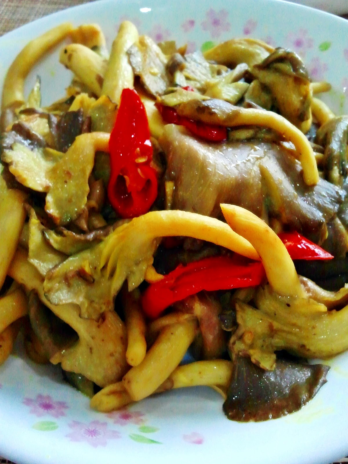 CORETAN DARI DAPUR: Cendawan Goreng Kunyit