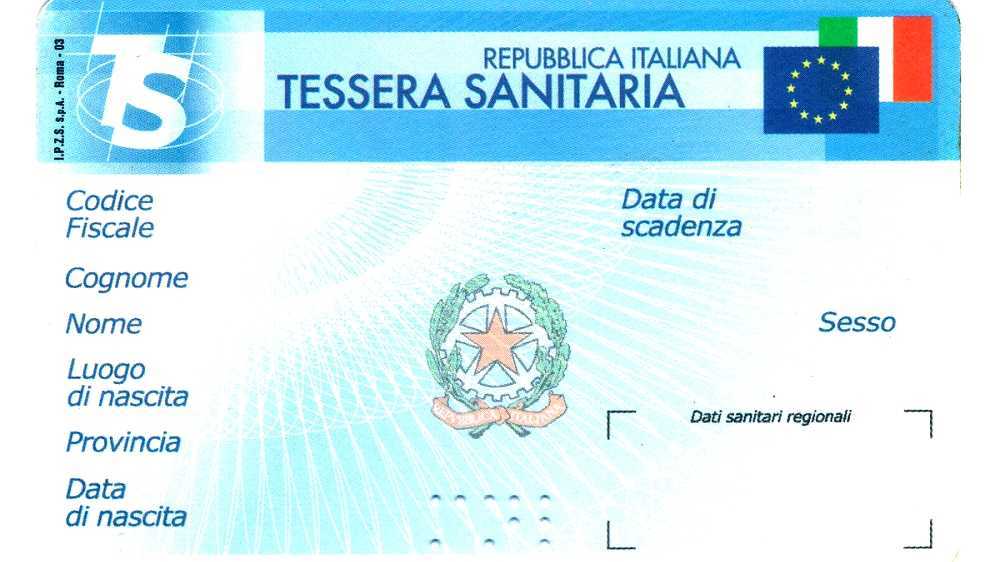 Italian health insurance card