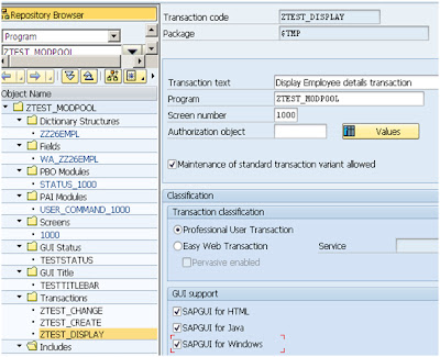 SAP Blogs: Step by Step Module pool program