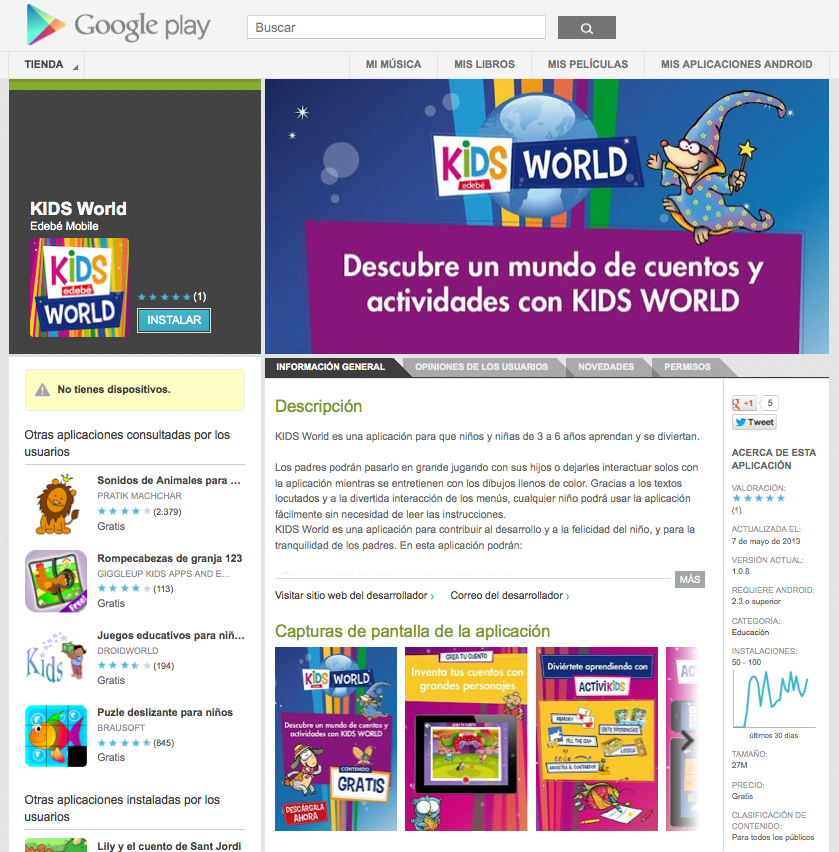 1001 ideas para disfrutar en aula - edebé infantil: KIDS WORLD para android